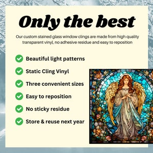 Angel Stained Glass Window Cling Religious Art Christian Art Faux ...