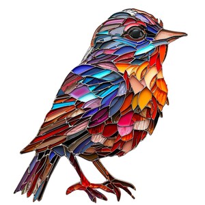 Sparrow Stained Glass Window Cling Decal Sticker Vinyl Window Film ...