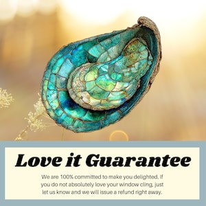 Abalone Window Cling Stained Glass Look Decal Sticker Window Film No Adhesive Gift for Ocean Sea ...