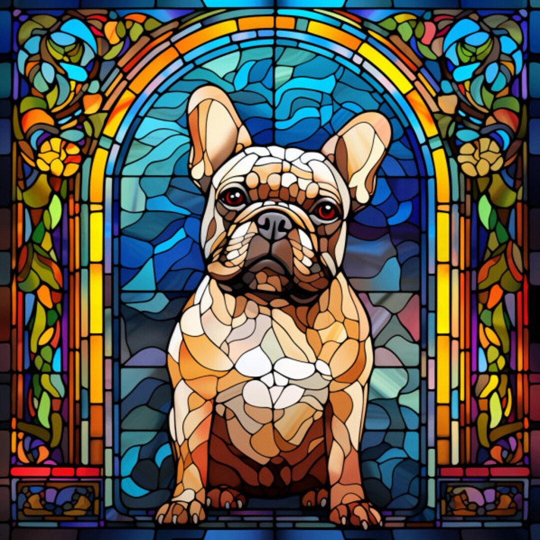 French Bulldog Stained Glass Window Cling French Bulldog Lover - Etsy