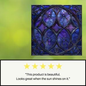 Blueberry Night Stained Glass Window Cling Gothic Decor Sticker Decal ...