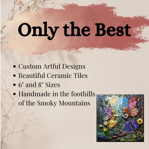 Fairy Garden Party Ceramic Art Tile Stained Glass Look Glossy Bookshelf ...