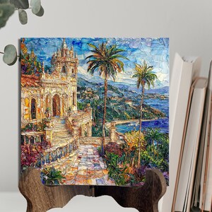 Hearst Castle Castle Decor Ceramic Art Tile for Book Nook Bookshelf ...