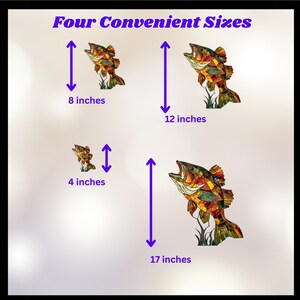 Large Mouth Bass Stained Glass Window Cling Decal Sticker Window Film ...