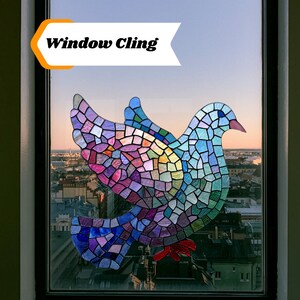 Dove Stained Glass Window Cling Decal Sticker Vinyl Window Film Artful ...