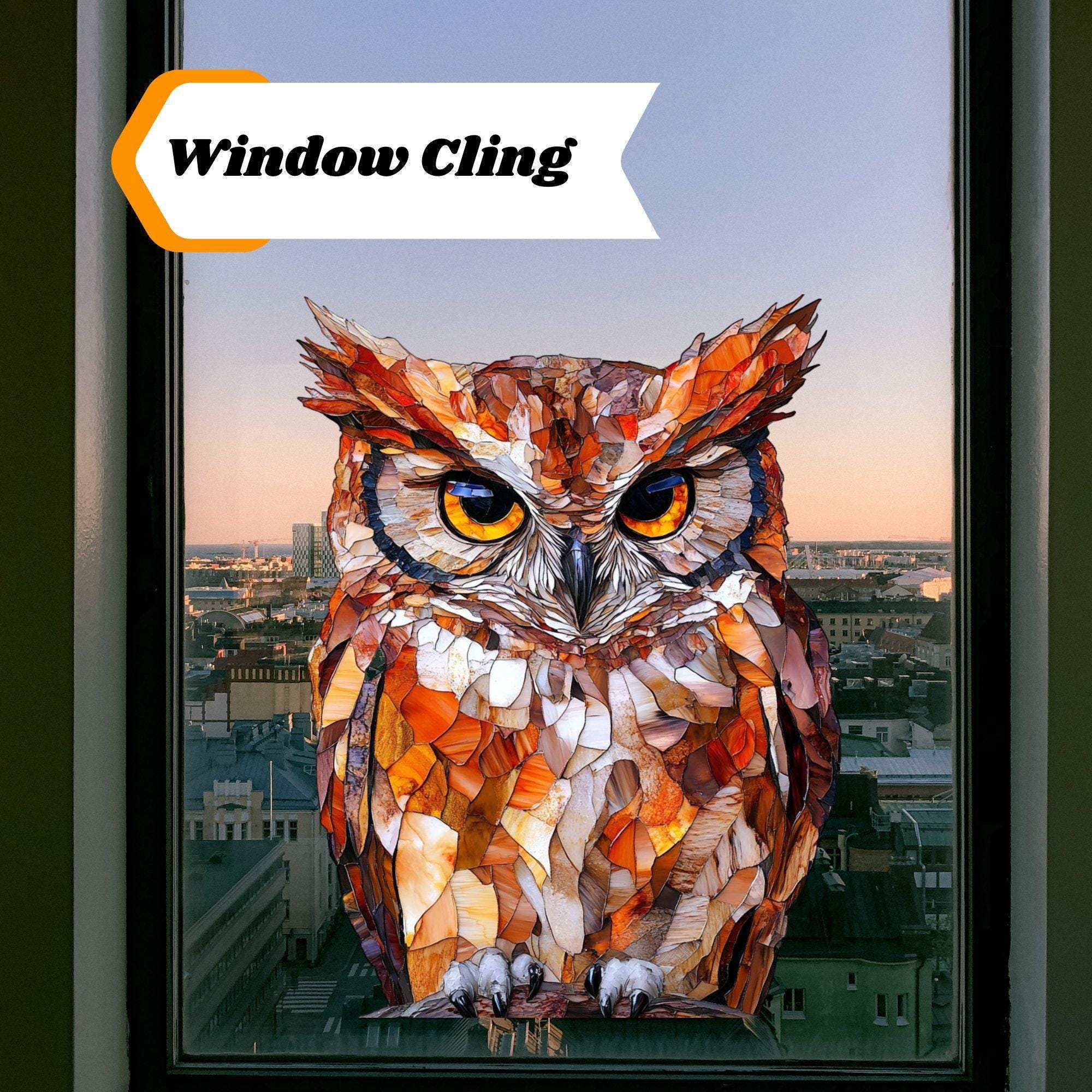 Eastern Screech Owl Window Cling Sticker Decal Window Film Gift for ...