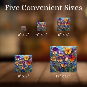 Viola Ceramic Art Tile Decor for Kitchen Bedroom Bookshelf Book Nook ...