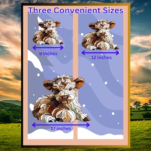 Highland Cow Stained Glass Window Cling Three Sizes and Custom Cute Cow ...