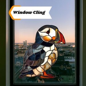 Pufferfish Stained Glass Window Cling Window Sticker Decal No Adhesive ...