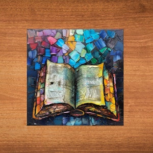 Open Bible Stained Glass Look Art on Glossy Ceramic Tile Tileful Artful ...
