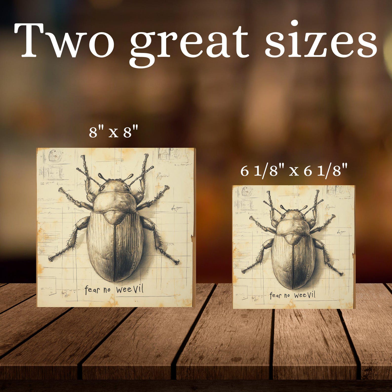 Fear No Weevil Ceramic Art Tile Decor for Kitchen Bedroom Bookshelf ...