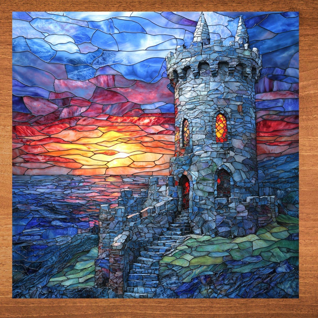 Irish Castle Ceramic Art Tile Artful Bookshelf Book Nook Wall Decor ...