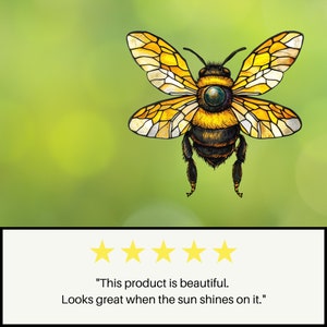 Bumblebee Stained Glass Window Cling Decal Sticker Window Film Reusable ...