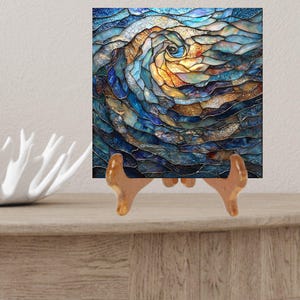 Abalone Stone Ceramic Art Tile Decor for Kitchen Bedroom Bookshelf Book ...