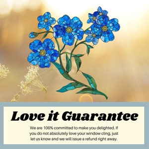 Forget Me Not Stained Glass Window Cling Beautiful Flower Window ...