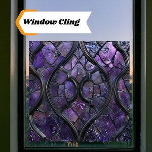 Amethyst Smoke Stained Glass Window Cling Gothic Decor Sticker Decal ...