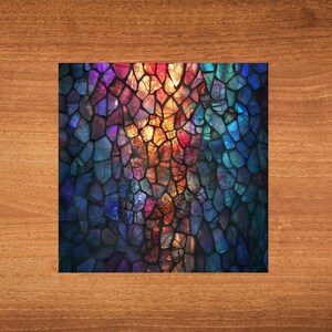 Rainbow Ceramic Wall Art Decorative Tile Unique Home Decor Stained ...