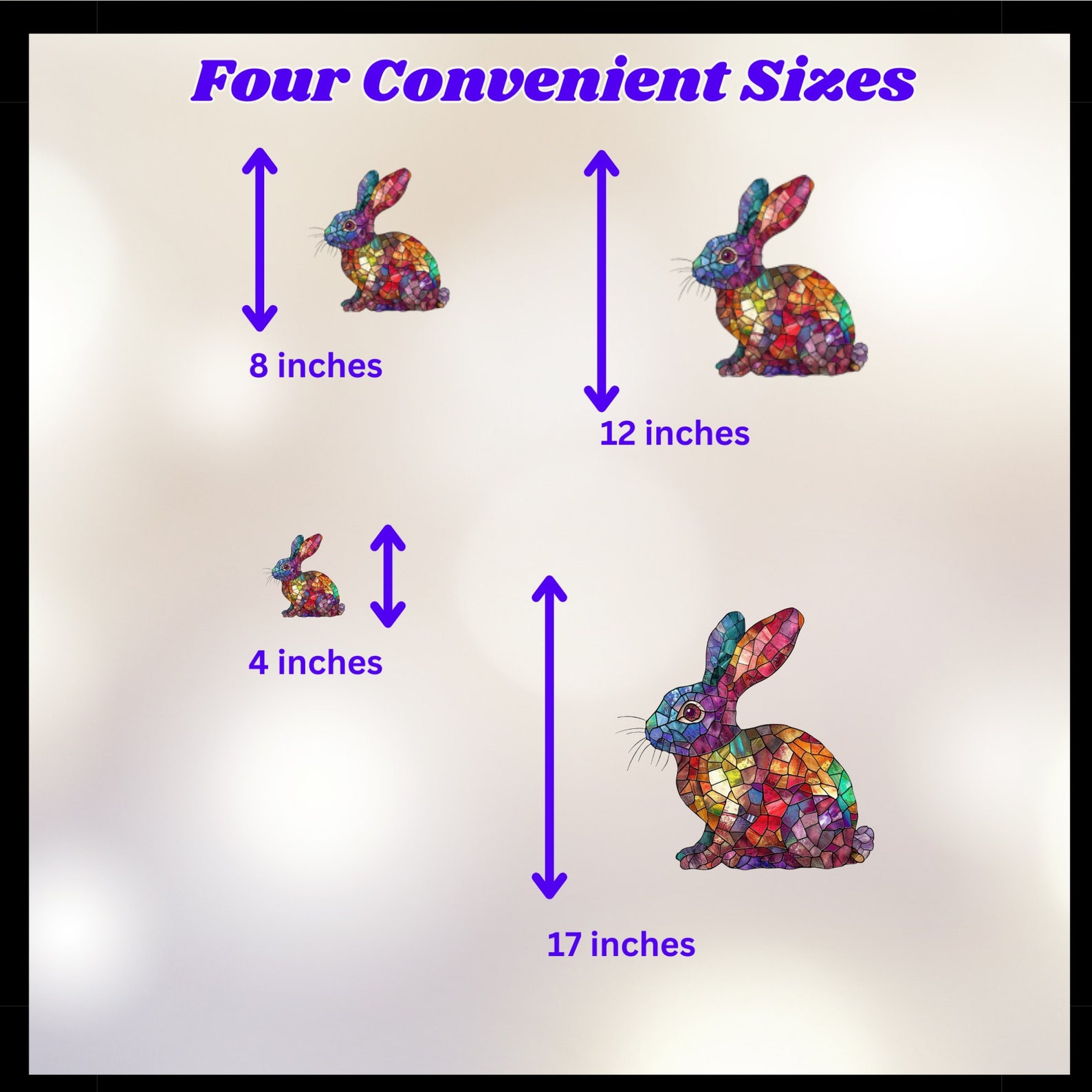 Easter Bunny Easter Stained Glass Window Cling Resurrection Day ...