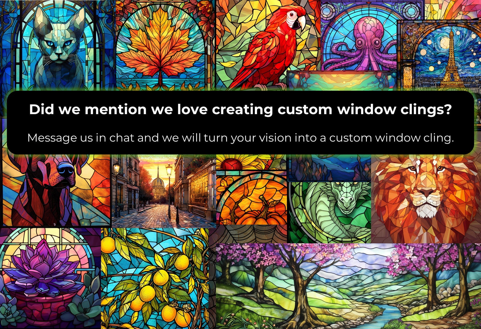 Winter Wonderland Stained Glass Window Cling Winter Wonderland - Etsy