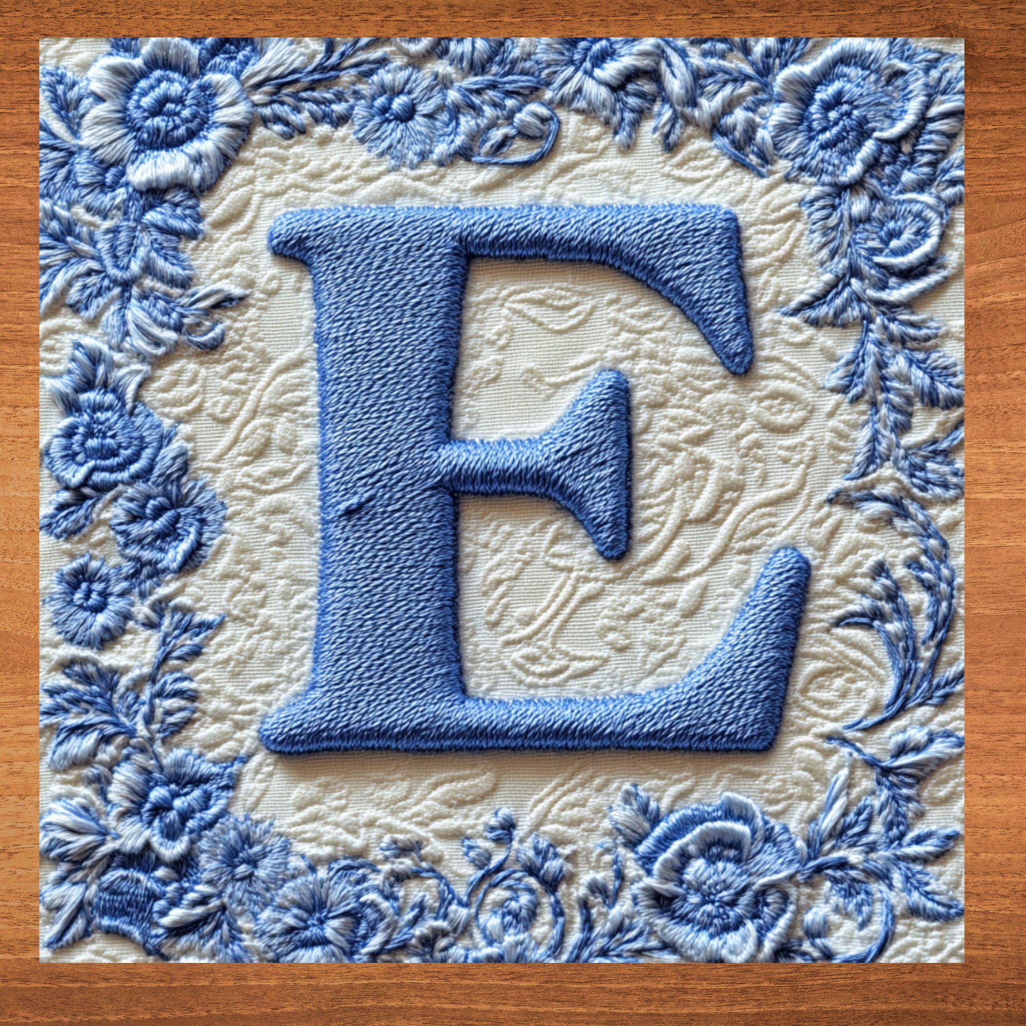 E Letter Monogram Ceramic Art Tile Grandmillennial Style Decor Home Art ...