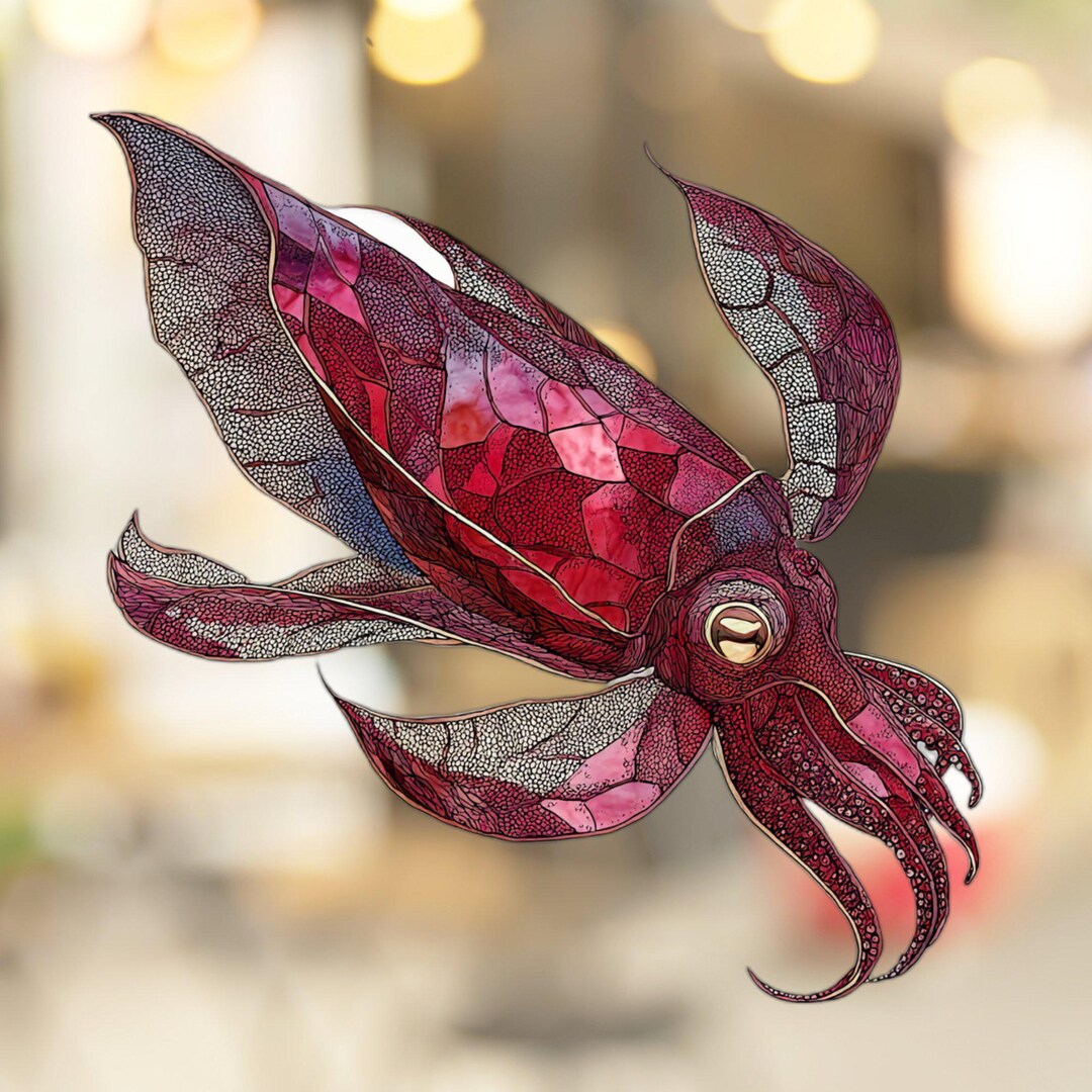 Vampire Squid Window Cling Stained Glass Look Decal Sticker Window Film ...