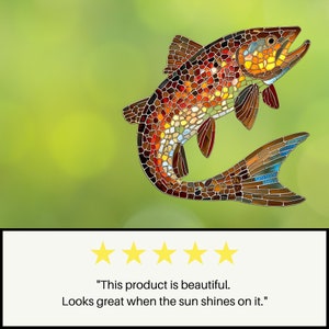 Trout Stained Glass Window Cling Decal Sticker Window Film Reusable No ...