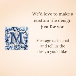 M Letter Monogram Ceramic Art Tile Grandmillennial Style Decor Home Art ...