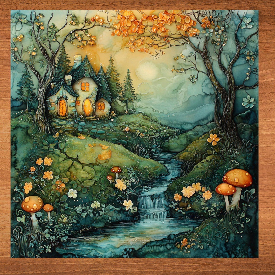 Irish Cottage Ceramic Art Tile Artful Bookshelf Book Nook Wall Decor ...