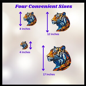 Tiger Stained Glass Window Cling Decal Sticker Window Film Reusable No ...