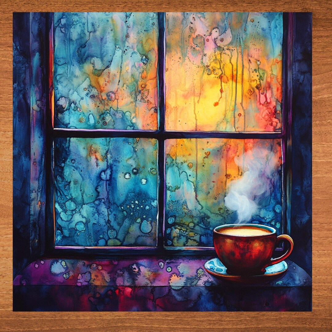 Icy Window Coffee Book Nook Ceramic Art Tile Decor for Book Lover ...