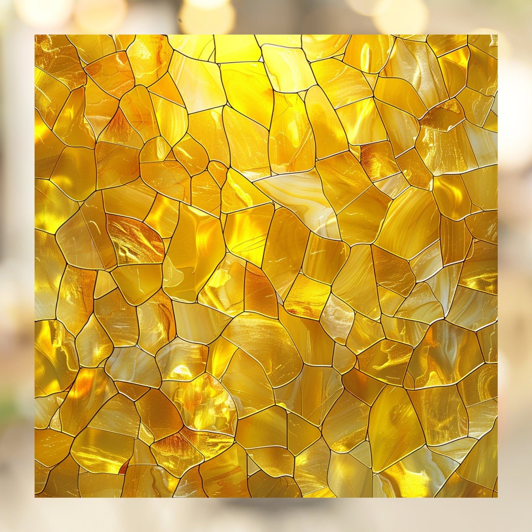 Canary Diamond Stained Glass Window Cling Gothic Decor Sticker Decal ...