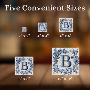 B Letter Monogram Ceramic Art Tile Grandmillennial Style Decor Home Art ...