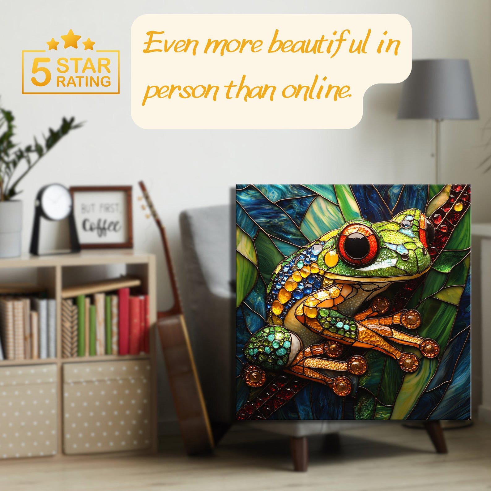 Tree Frog Ceramic Art Tile Decor for Bookshelf Book Nook Wall Art ...