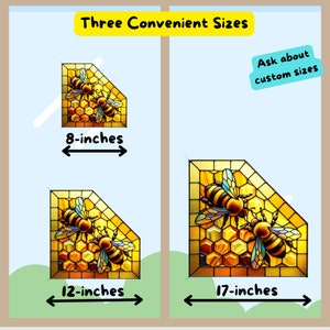 Honeycomb Corner Stained Glass Window Cling Bees on Honeycomb Vinyl ...