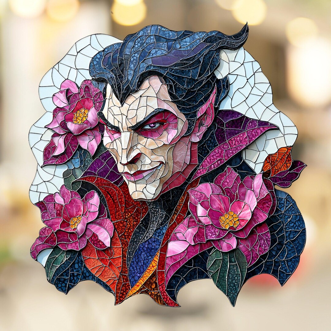 Pink Floral Dracula Window Cling Sticker Pink Halloween Decor Coquette ...