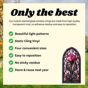 Pink Gothic Stained Glass Window Cling Sticker Pink Halloween Decor ...