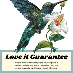 Green Hummingbird Stained Glass Window Cling Humming Bird Window ...