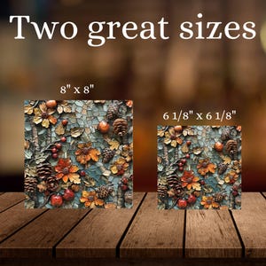 Pinecones and Acorns Ceramic Art Tile Stained Glass Look Glossy ...