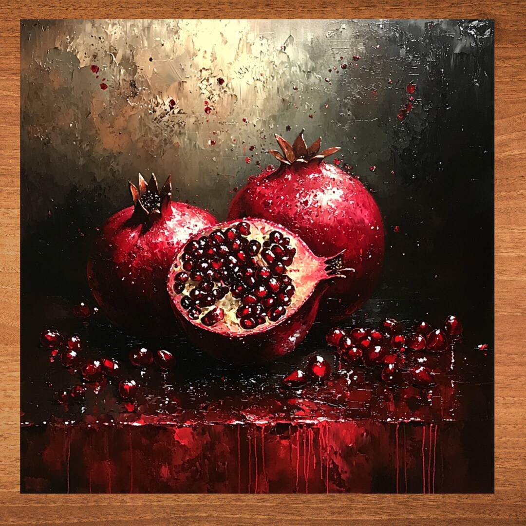 Pomegranate Art Ceramic Art Tile Decor for Bookshelf Book Nook Wall Art ...