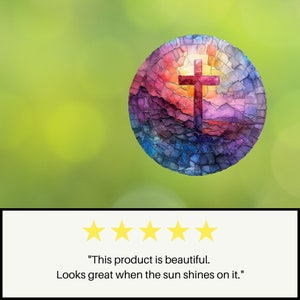 Resurrection Day Cross Easter Stained Glass Window Cling Resurrection ...