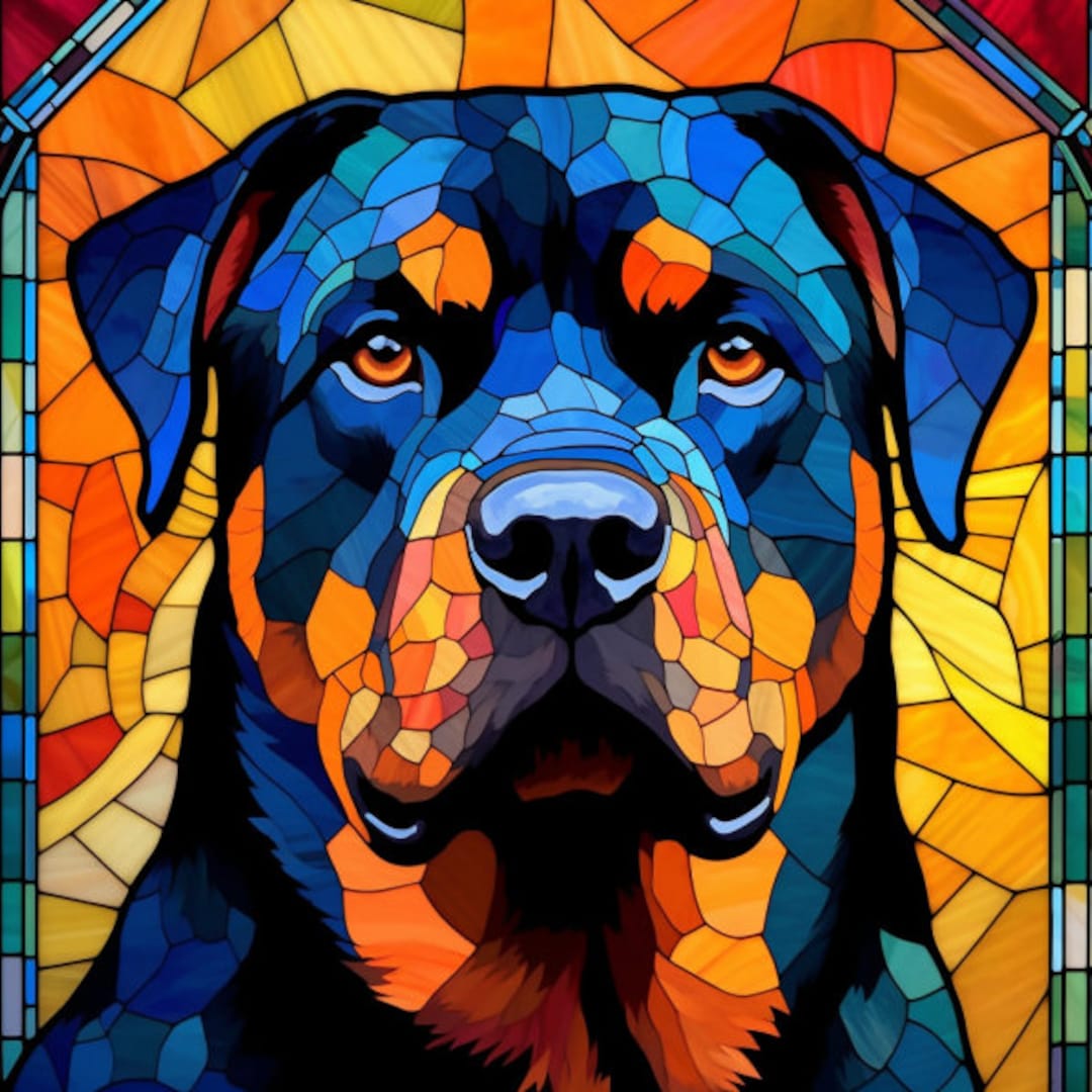 Rottweiler Stained Glass Window Rottweiler Lover Window Film Rottweiler ...