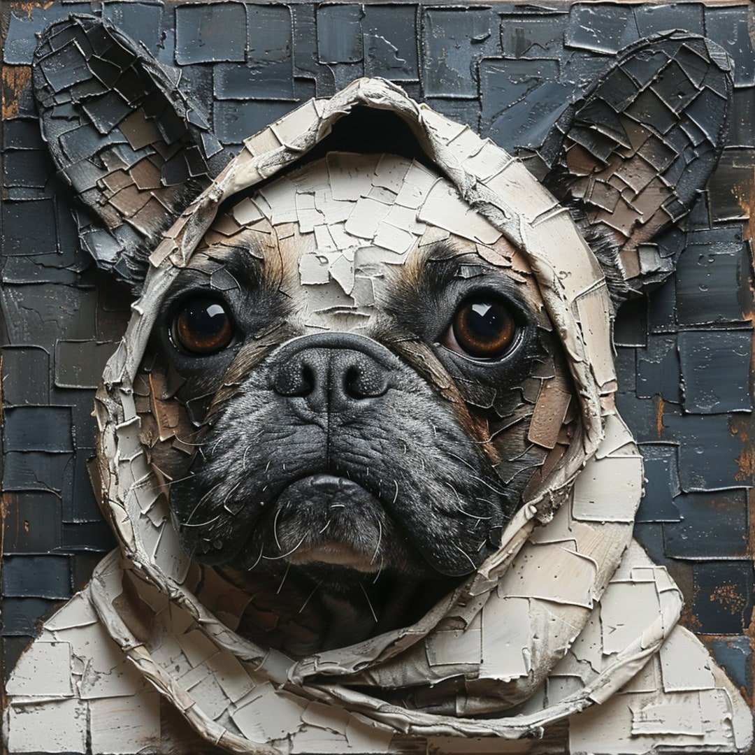 French Bulldog Ghost Costume Ceramic Art Tile Decorative Glossy Tile ...