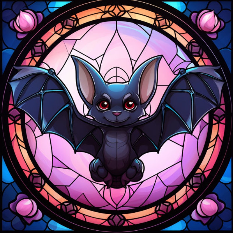 Bat Stained Glass - Etsy
