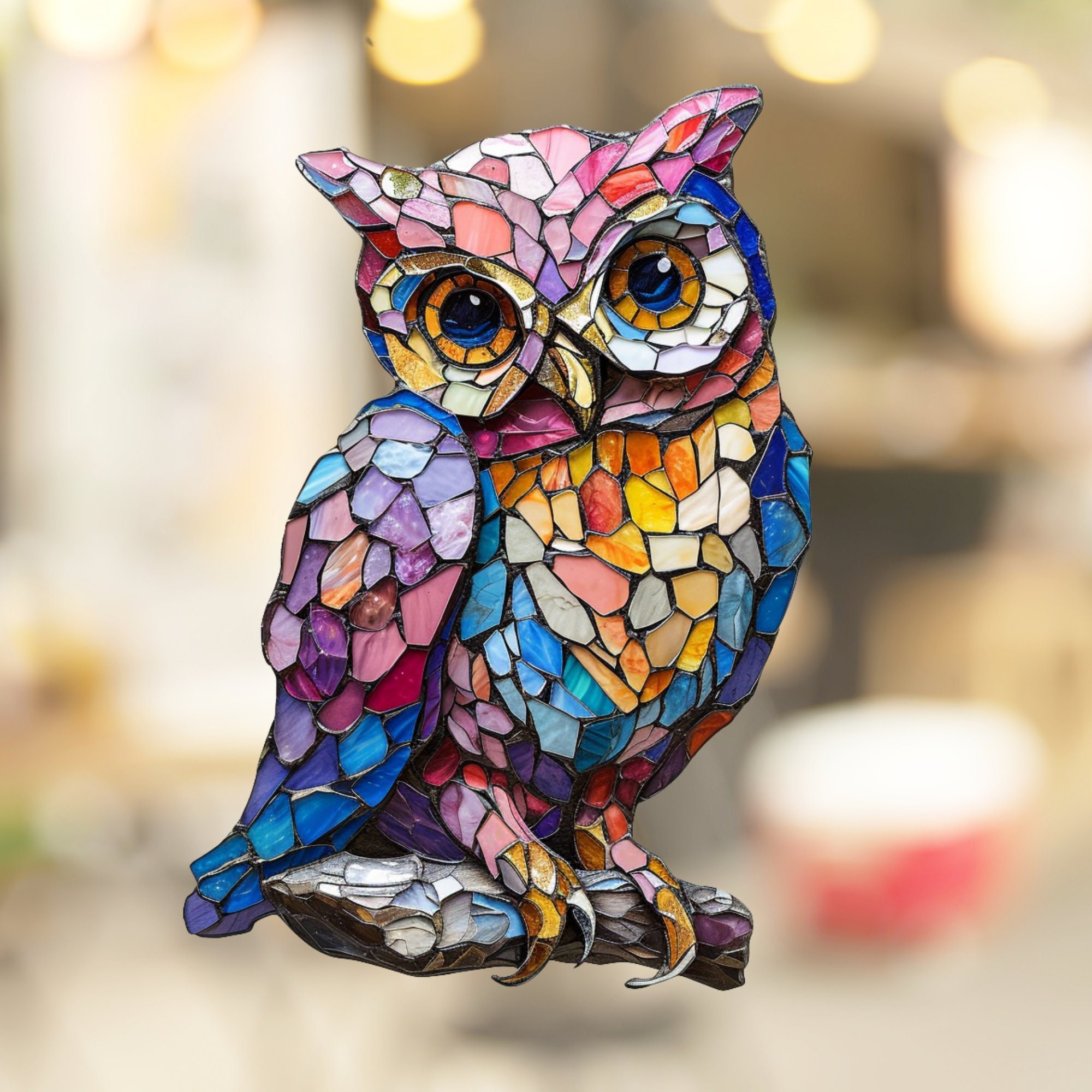 Stained Glass Owl Lamp