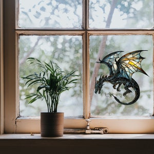 Dragon Stained Glass Window Cling Decal Sticker Window Film Dragoncore ...