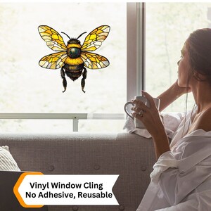 Bumblebee Stained Glass Window Cling Decal Sticker Window Film Reusable ...