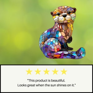 Otter Stained Glass Window Cling Window Sticker Decal - No Adhesive ...