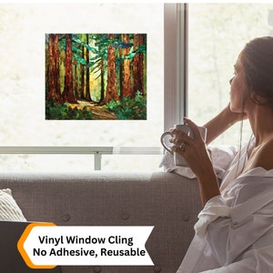 Redwood National Park Stained Glass Window Cling Decal Sticker Vinyl ...