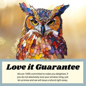 Great Horned Owl Window Cling Sticker Decal Window Film Gift for Bird ...