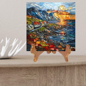 Faroe Islands Ceramic Tile Art Decor for Bookshelf Book Nook Wall Art ...